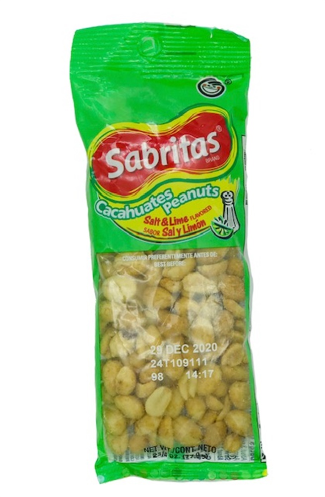 Sabritas Salt & Lime Peanuts 2 3/4 oz (Pack of 8)